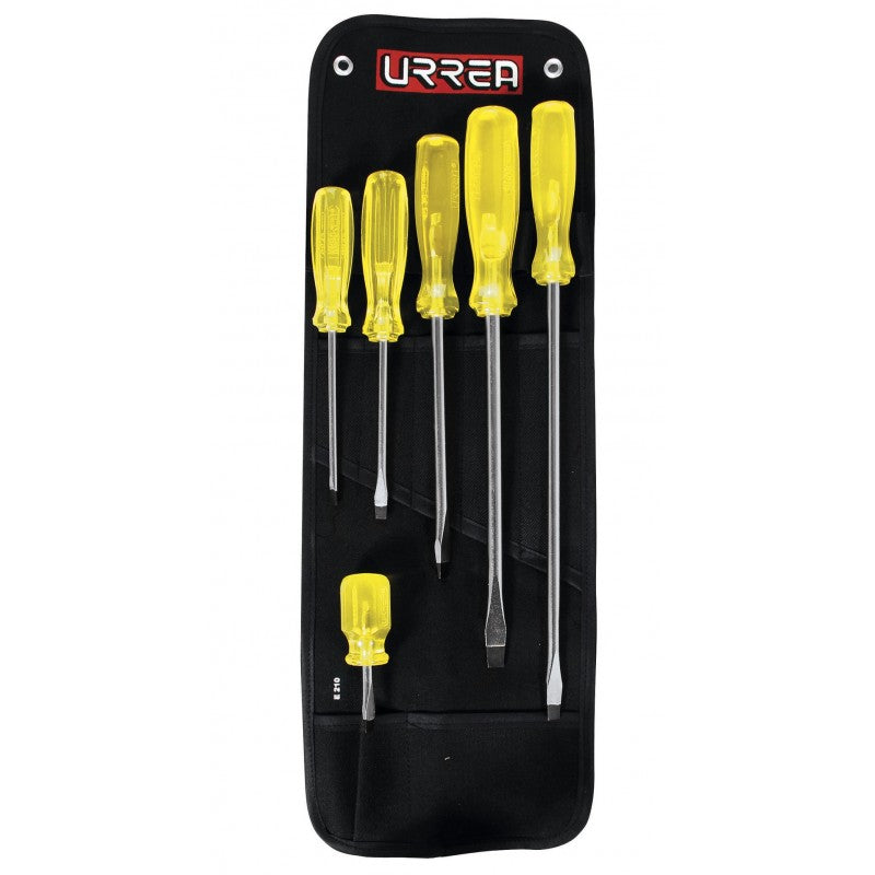 Juego 6 Destornilladores Ambar Barra Redonda Punta Plana Urrea 9600B ...